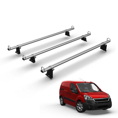 VanDemon Peugeot Partner (2008-2018) 3 Bar Roof Rack Heavy Duty Van ...