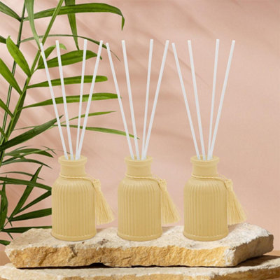 Vanilla & Anise Vintage Ribbed Glass Reed Diffusers Set of 3 Gift Set ...