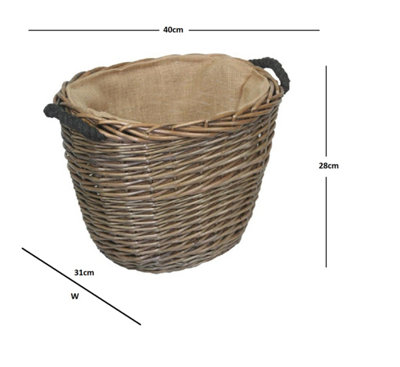 Vanilla Leisure Small Oval Log Basket