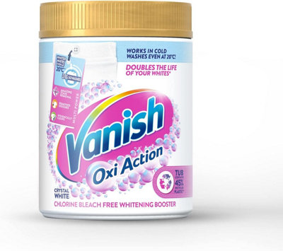 Vanish Fabric Stain Remover Gold Oxi Action Powder Crystal Whites470g ...
