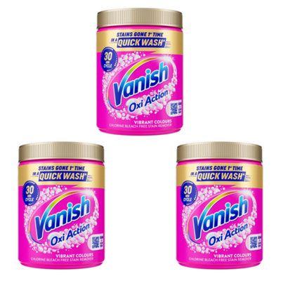VANISH GOLD OXI ACTION COLOUR STAIN REMOVER LAUNDRY POWDER 1KG - PACK OF 3