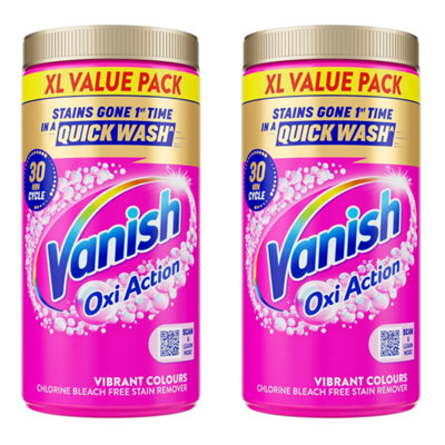 Vanish Oxi Action Gold Colour Stain Remover Powder Pink 1.9kg - Pack of 2