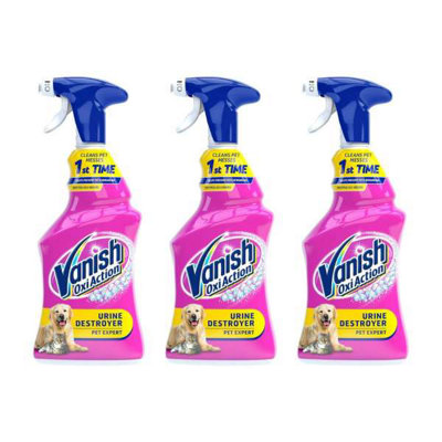 Vanish Pet Expert Oxi Action Stain Remover Spray 500ml - Pack of 3 ...