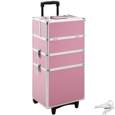 Vanity case with 3 levels - pink | DIY at B&Q