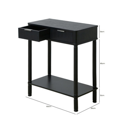 VANITY LIVING 60cm Wooden Black Console Table for Hallway Slim, Modern ...
