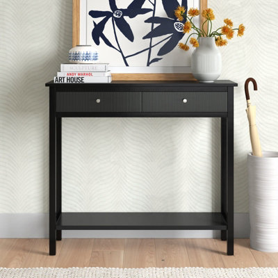 Vanity Living 90cm Console Table for Living Room Furniture, 2 Drawers ...