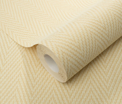 Varella - Textured Embossed Wallpaper in Yellow