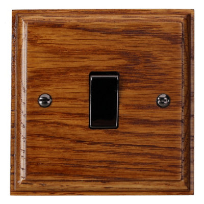 Varilight 1 Gang 1 or 2 Way 10A Rocker Switch Medium Oak