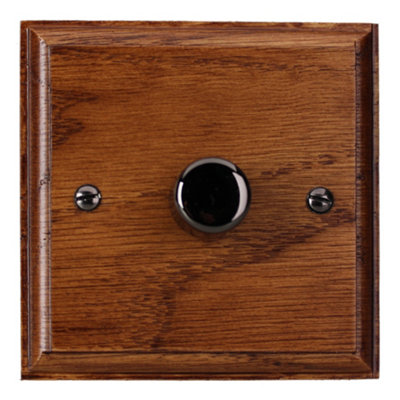 Varilight 1 Gang 1 or 2 Way Push-On/Off V-Pro Dim Medium Oak