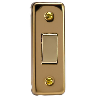 Varilight 1-Gang 2-Way 10A Architrave Switch Polished Brass | DIY at B&Q