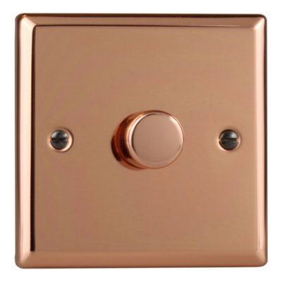Varilight 1-Gang 2-Way 120W V-Pro LED Dimmer Polished Copper | DIY at B&Q