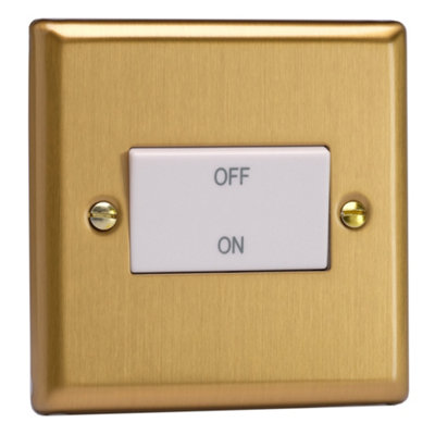 Varilight 10A Fan Isolating Switch with Brushed Brass Finish - Stylish ...