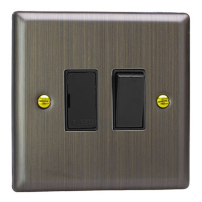 Varilight 13A Switched Fused Spur Antique Brass