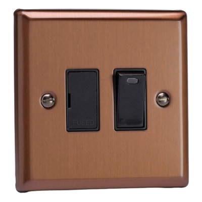 Varilight 13A Switched Fused Spur + Neon Brushed Bronze | DIY at B&Q