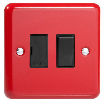 Varilight 13A Switched Fused Spur Pillar Box Red