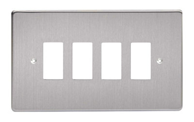 Varilight 4-Gang Grid Plate (Twin Plate) | DIY at B&Q