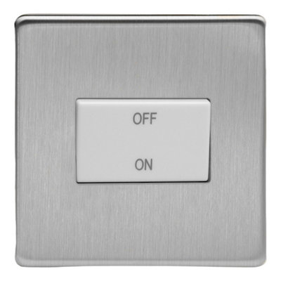 Varilight Fan Isolator Switch - Screwless Brushed Steel With White ...