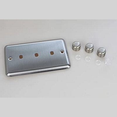 Varilight Matrix 3-Gang Double Plate Unpopulated Dimmer Kit. Classic ...