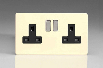 Varilight Primed Ready to Paint Flat Plate Screwless 2-Gang 13 Amp ...