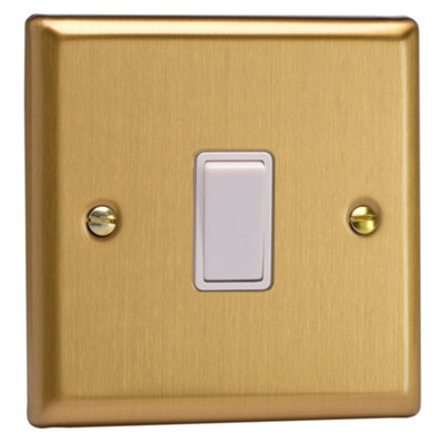 Varilight Single Rocker Light Switch 2-Way - Classic Brushed Brass With ...