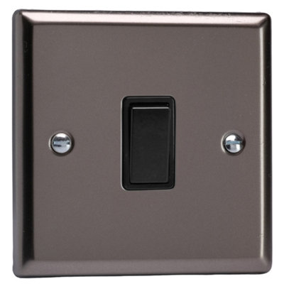 Varilight Single Rocker Light Switch 2-Way - Classic Pewter With Black ...