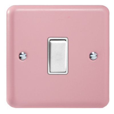 Varilight Single Rocker Light Switch Intermediate - Lily Rose Pink With ...