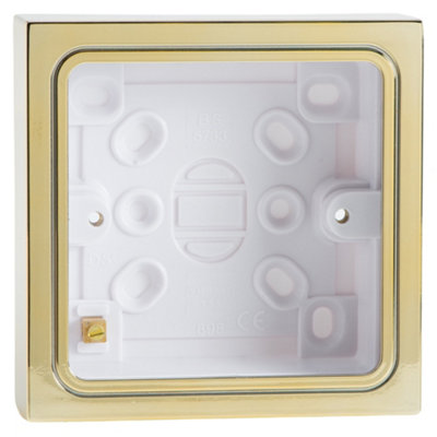 Varilight Single Surface Decorative Pattress Box Brass Effect Brass Effect