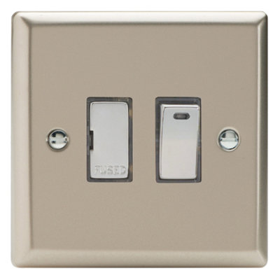 Varilight Switched Fused Spur With Neon - Classic Satin With Chrome ...