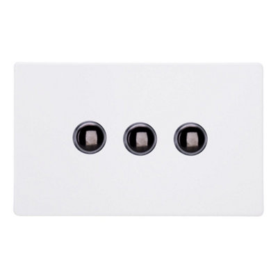 Varilight Triple Impulse Light Switch 2-Way - Screwless Primed Ready to ...