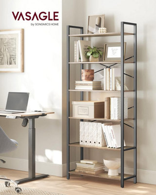 VASAGLE 6-Level Bookshelf Tower, Tall Bookcase Shelf, Freestanding ...