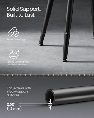 VASAGLE Bar Stool for Dining, Kitchen, Office, Upholstered, Synthetic ...