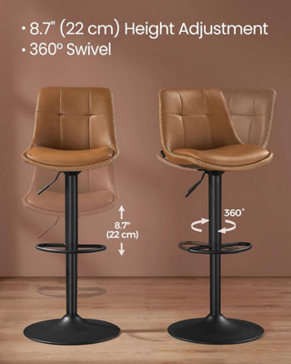 Caramel leather bar stools store