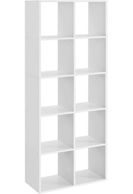 VASAGLE Bookcase, 10 Cube Storage Unit, Bookcase for Living Room, Study ...