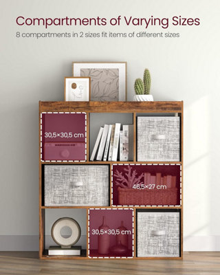 VASAGLE Bookcase, Shelf, Storage Unit with Open Compartments, for ...
