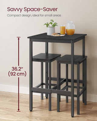 VASAGLE Breakfast Bar Square Tall Bar Table Heavy Duty Steel Frame for Kitchen Living Room Industrial