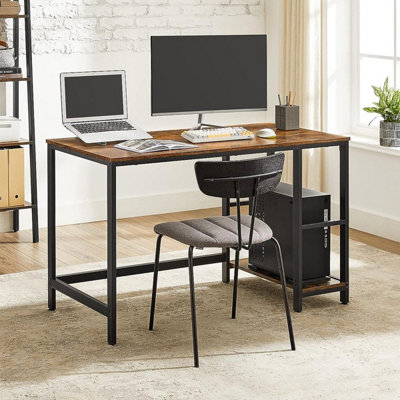 VASAGLE Computer Desk Industrial Design PC 2 Shelves on Right or Left ...