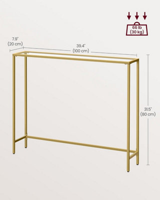 VASAGLE Console Table, Side Table, Tempered Glass Tabletop, Modern Sofa ...