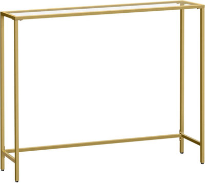 VASAGLE Console Table, Side Table, Tempered Glass Tabletop, Modern Sofa ...