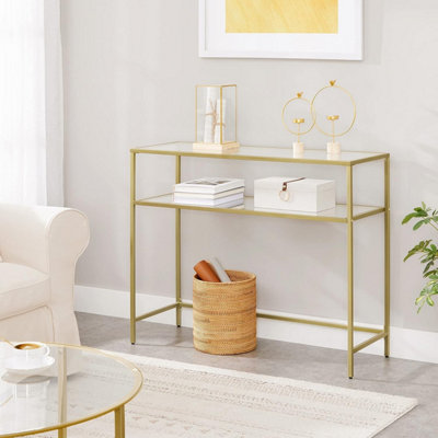 VASAGLE Console Table, Tempered Glass Table, Modern Sofa or Entryway ...