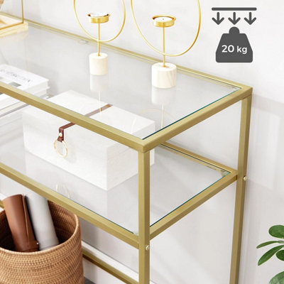 VASAGLE Console Table, Tempered Glass Table, Modern Sofa or Entryway ...