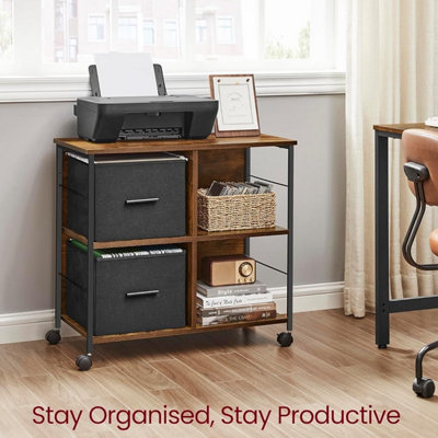 VASAGLE Document Storage Cabinet, Book Shelf, Printer Stander, Hanging ...