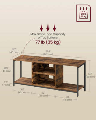 VASAGLE Entertainment Center, Large TV Console with Open Storage Design ...