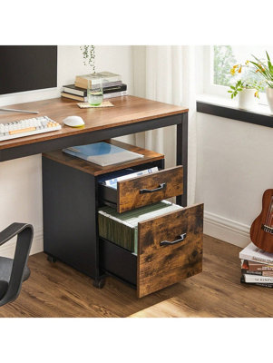 VASAGLE File Cabinet With 2 Drawers,Rolling Office Filing Cabinet With ...