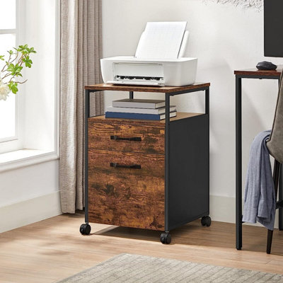 VASAGLE File Cabinet with Drawers, Rolling Office Filing Cabinet, Open ...