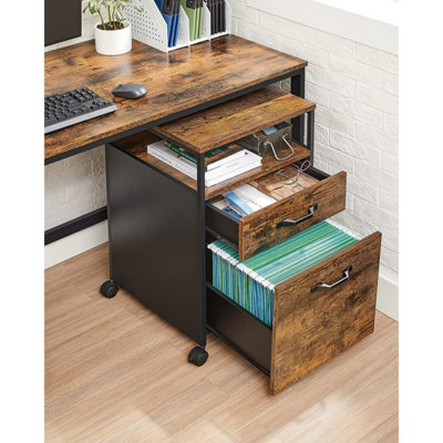 VASAGLE File Cabinet with Drawers, Rolling Office Filing Cabinet, Open ...