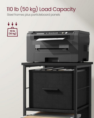 VASAGLE Filing Cabinet, 3 Drawers, Printer Stander, for A4, Letter-Size ...