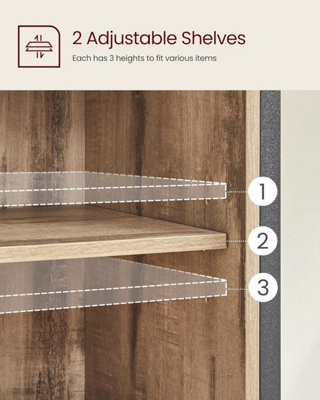 VASAGLE Kitchen Cabinet, Sliding Door Storage Unit with Adjustable ...