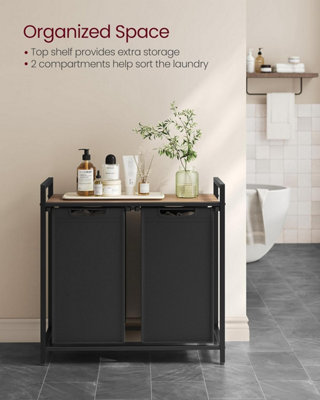 2 compartment laundry basket store