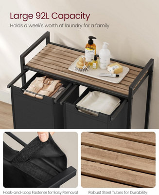 2 compartment laundry basket store