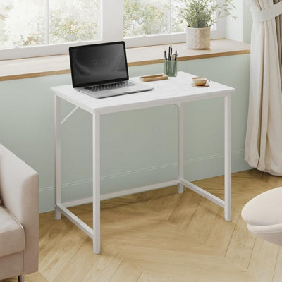 VASAGLE Modern Home Office Desk, Sleek Metal Frame Workstation for ...